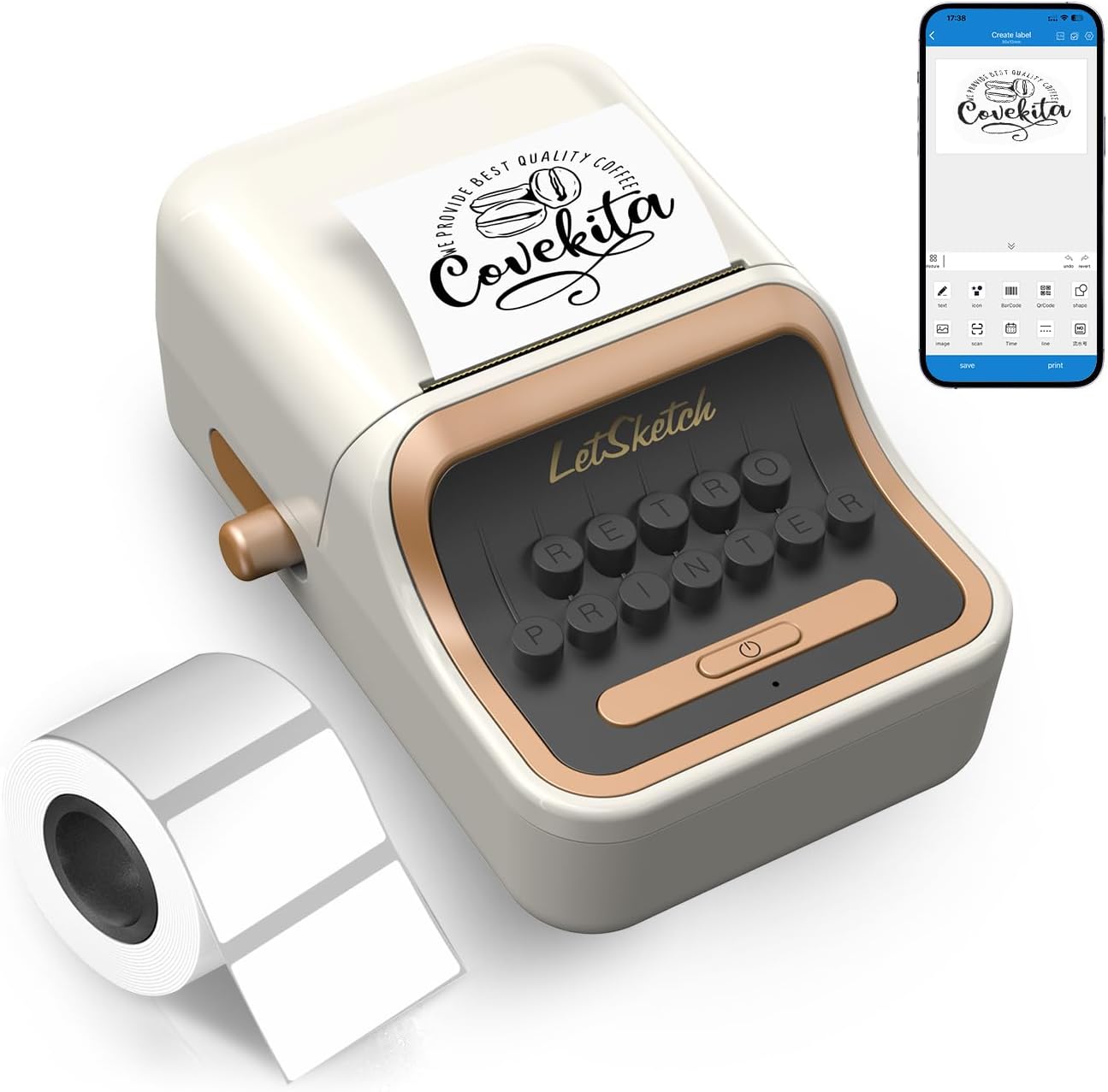 Amazon.com : Wireless Mini Retro Label Maker Machine with Tape ...