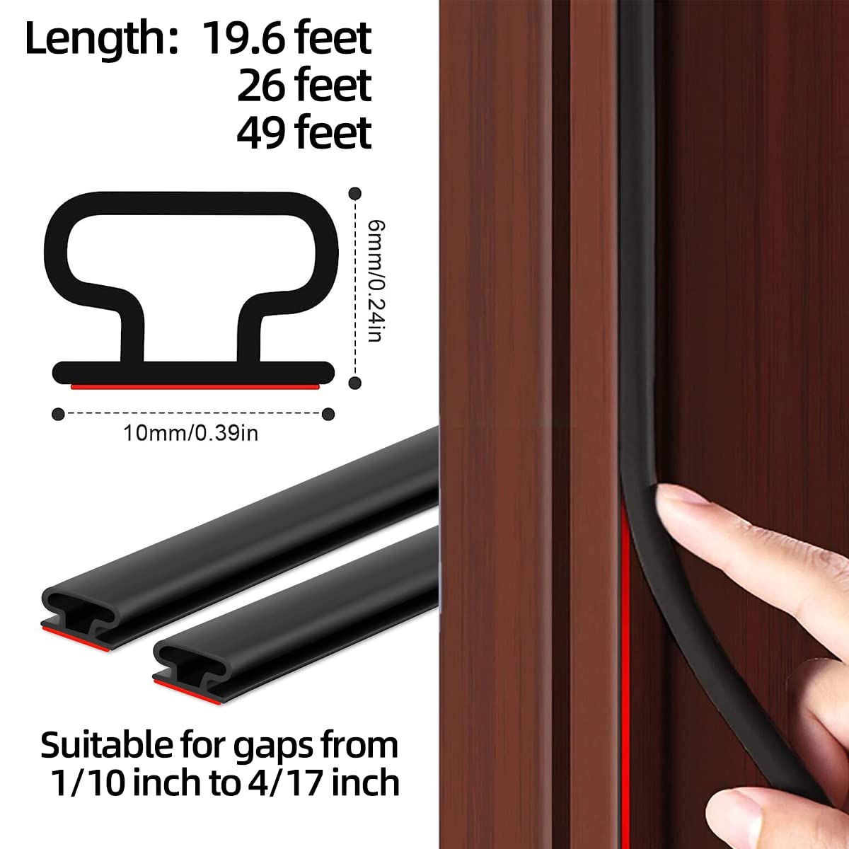 Snapklik.com : 26 Feet Door Weather Stripping Door Seal Strip For Frame ...
