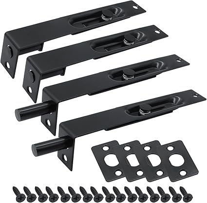 Amazon.com: Bivethoi 4 Pcs Door Flush Bolt Latch 6", Matte Black Double ...