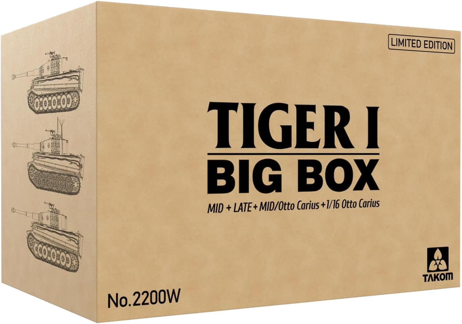 TAKOM - Modell Panzer Tiger I Big Box Mid, Latte, Mid (otto Carius) & 1 ...
