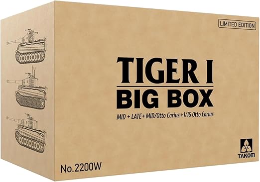 TAKOM - Model Tank Tiger I Big Box Mid, Late, Mid (Otto Carius) & 1/16 ...