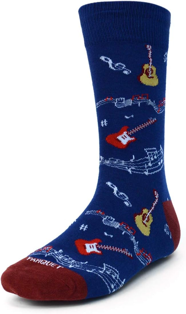 Amazon.com: Ivory + Mason Guitar and Music Notes Novelty Socks for Men ...