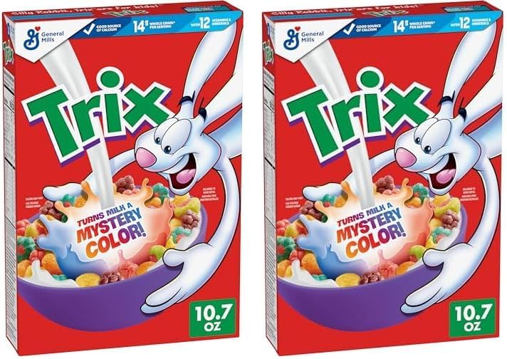 Amazon.com: Trix Fruity Breakfast Cereal, 6 Fruity Shapes, Whole Grain ...