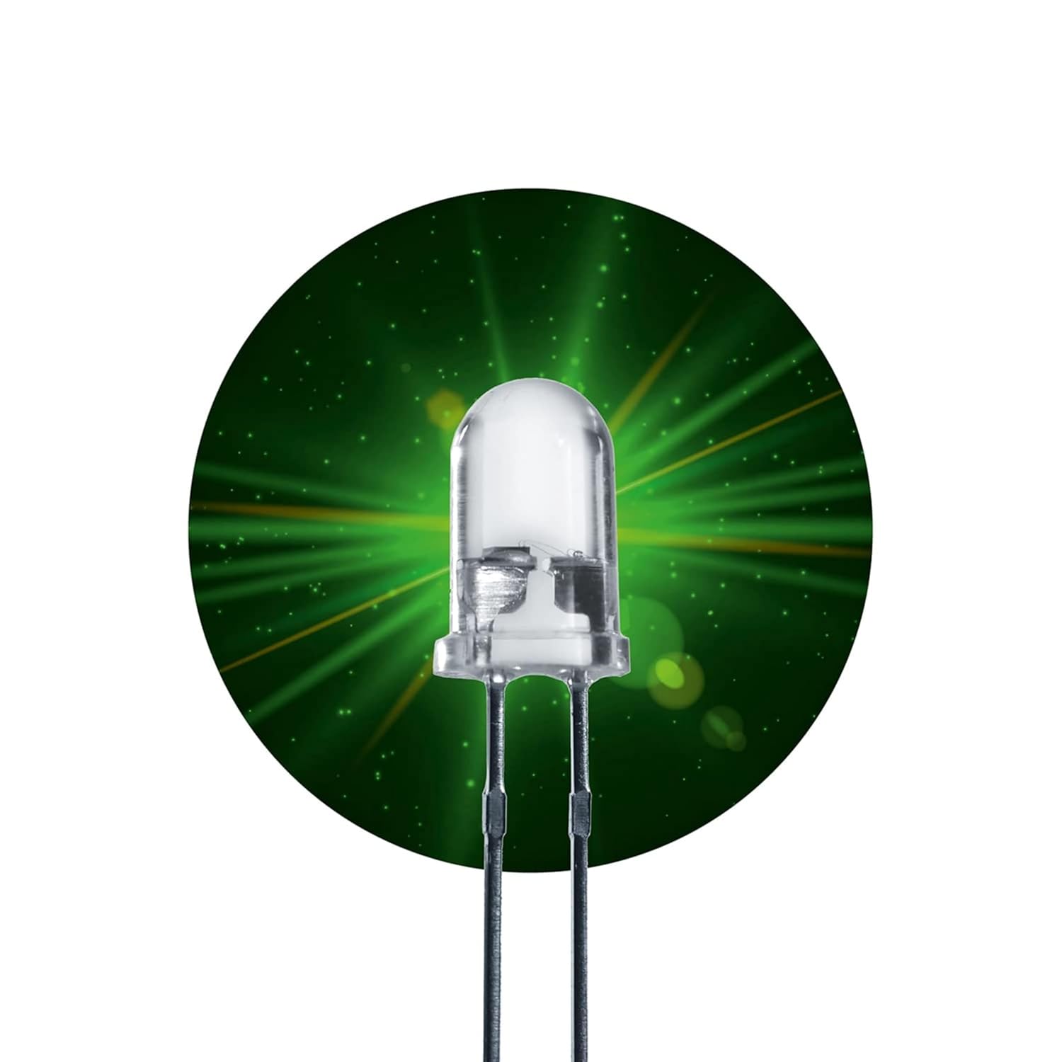Lumetheus LED Light Emitting Diodes 5mm Green Color Ultra-Bright 50,000 ...