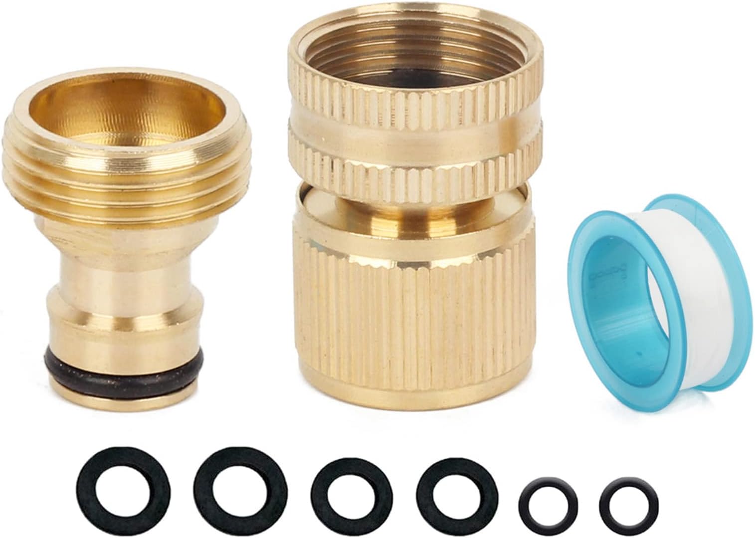 Set of 5 Hose Connector Set | 1/2" 3/4" Hose Tap Connector Double Male ...