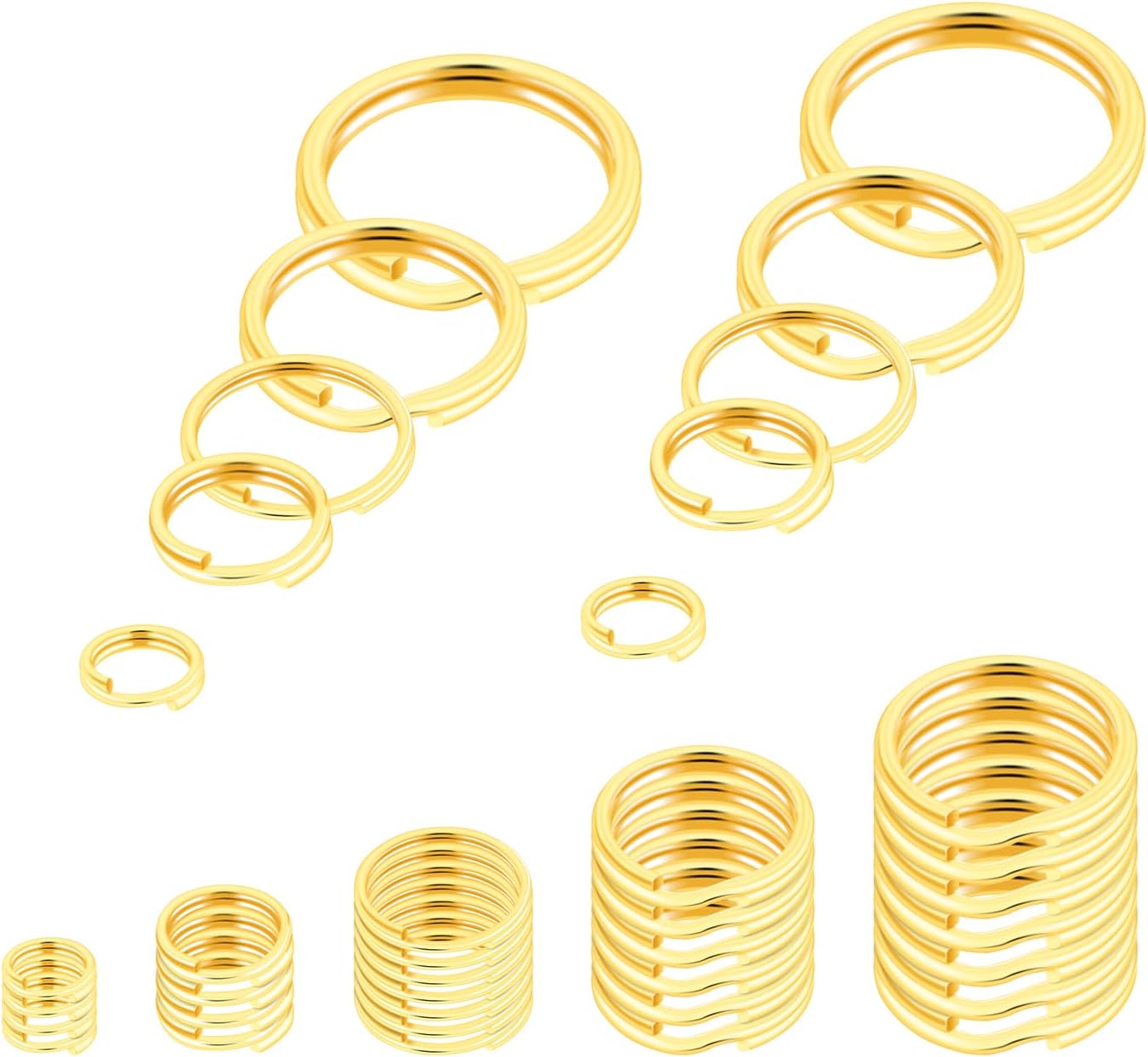 Amazon.com: 500pcs Assorted 5 Size Small Split Ring for Key Ring, Metal ...