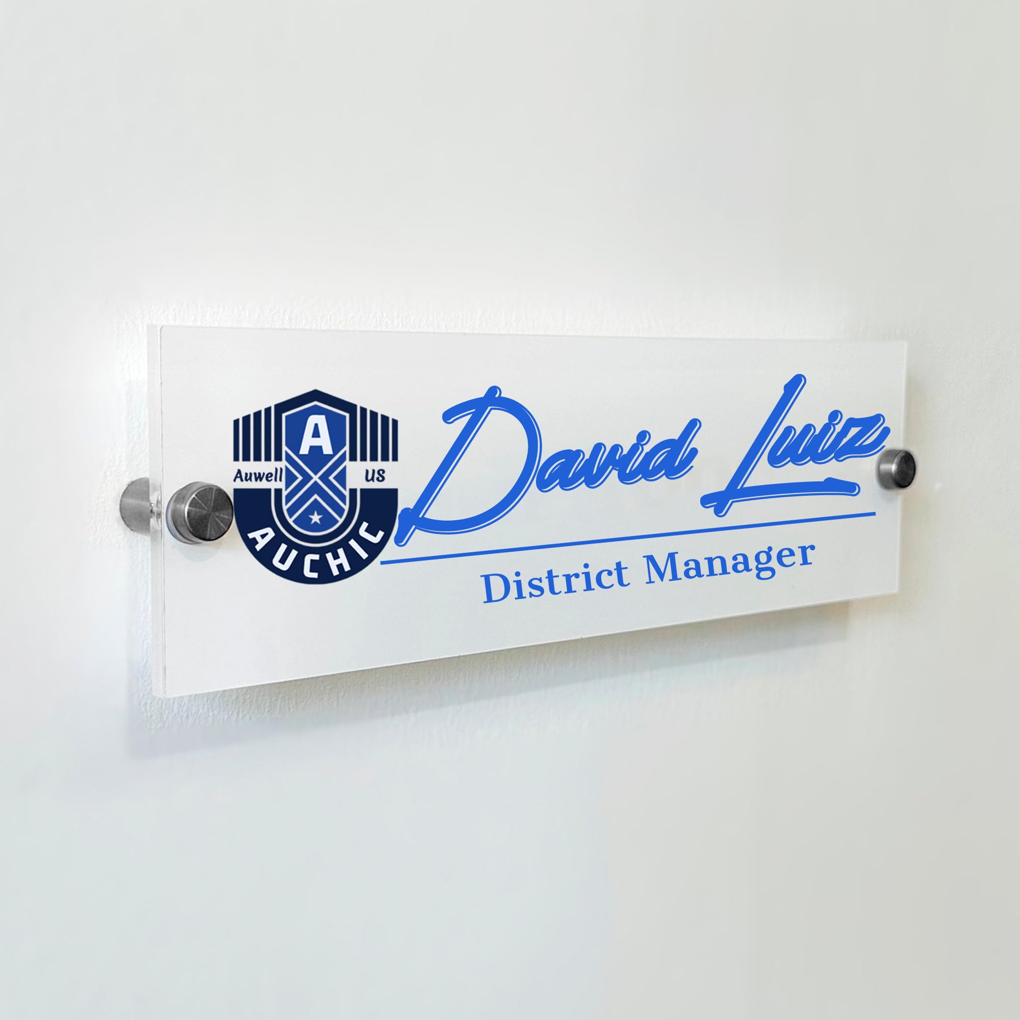 Amazon.com: Custom Door Name Plate with Business Logo, Custom Wall Sign ...