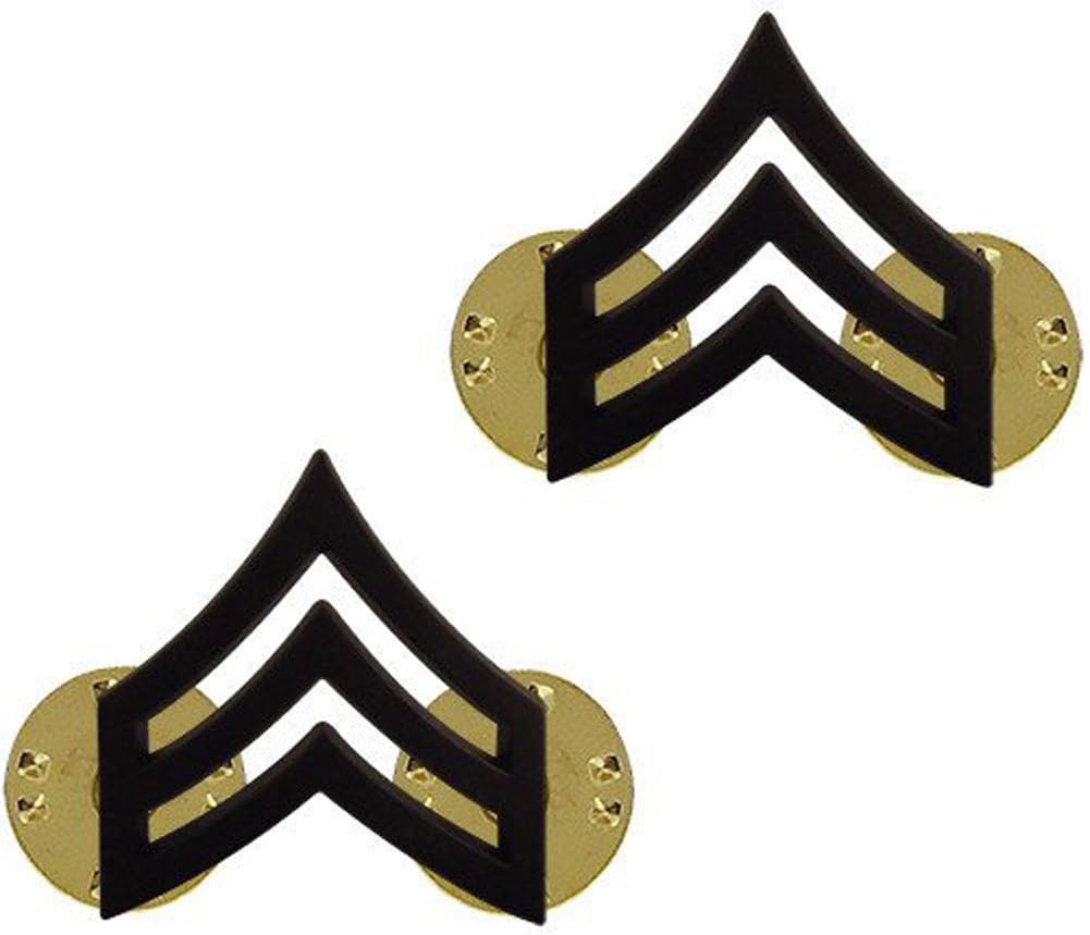 Amazon.com: Make your Uniform Look Smart! SGT Army Collar Pins Black ...