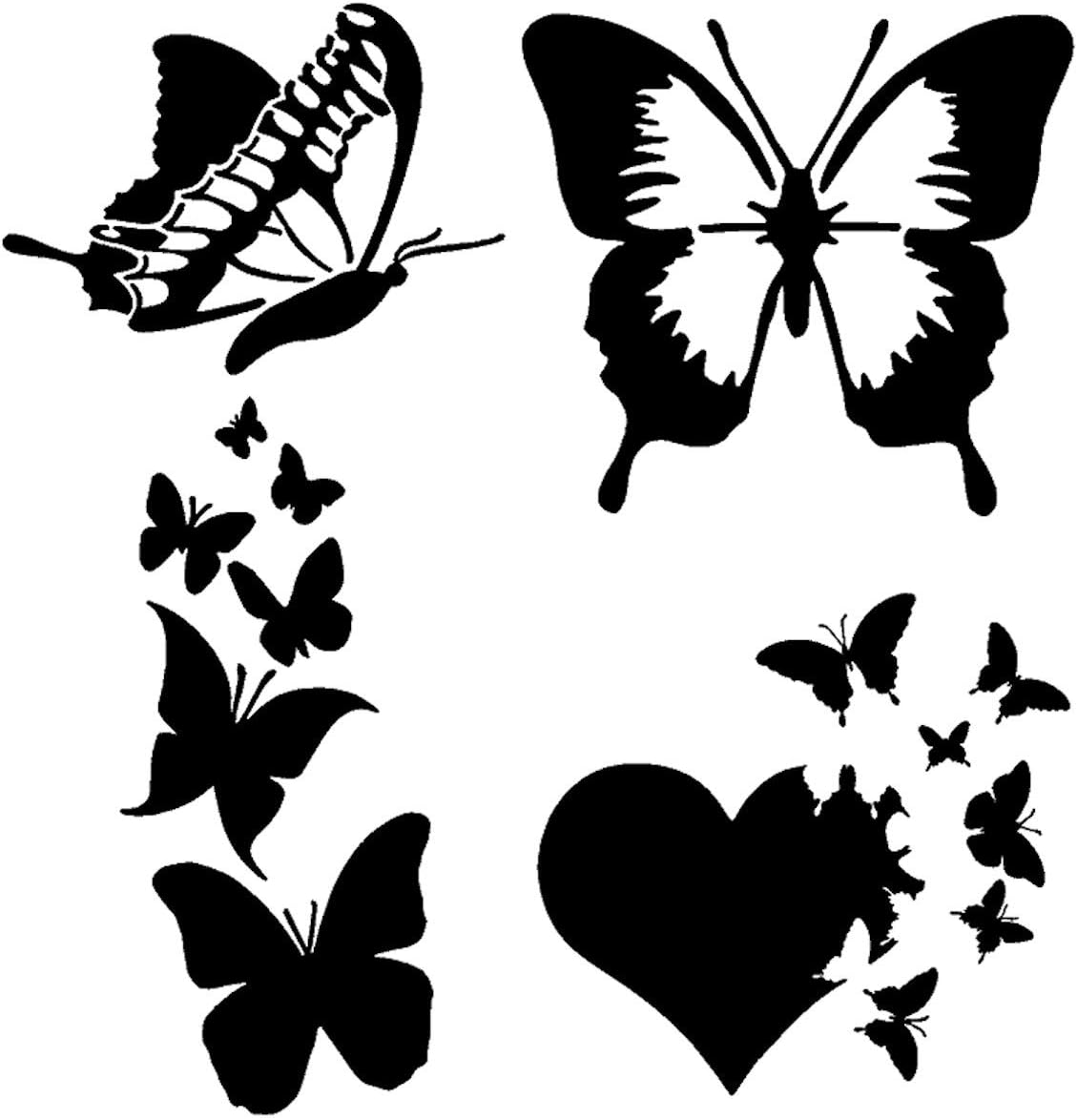 Amazon.com: MAKTEM 4 Butterfly Transparent Decals, Spring and Summer ...
