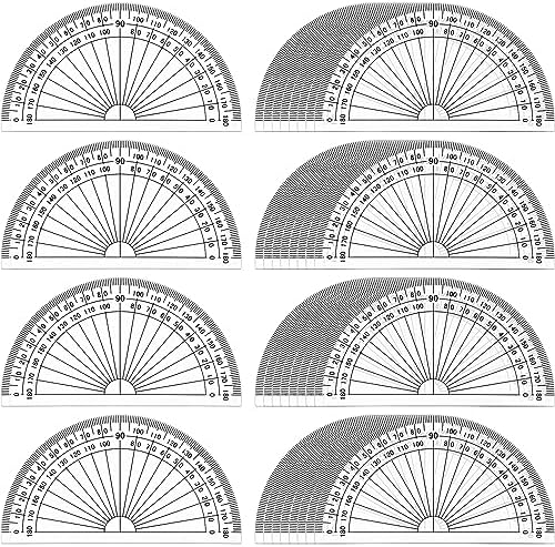 Amazon.com : Zonon 100 Pcs 4 Inch Clear Plastic Protractor Bulk Math ...