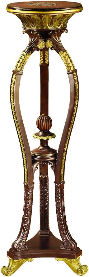 Design Toscano Floral Bouquet Pedestal Column Plant Stand, Polyresin ...