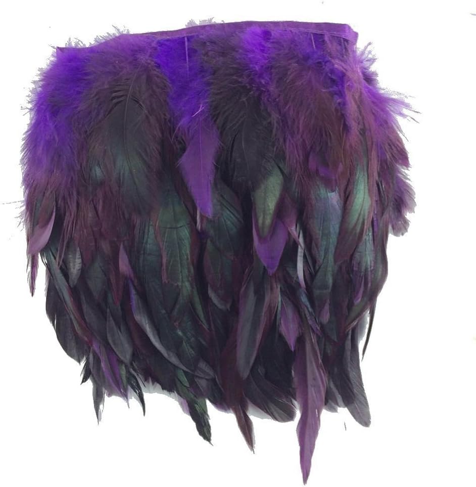 Amazon.com: KOLIGHT Pack of 2 Yards Natural Rooster Hackle Feather Trim ...