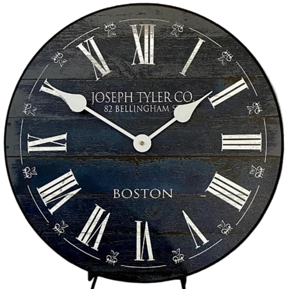 Amazon.com: Barnwood Navy Blue Large Wall Clock | Ultra Quiet Quartz ...