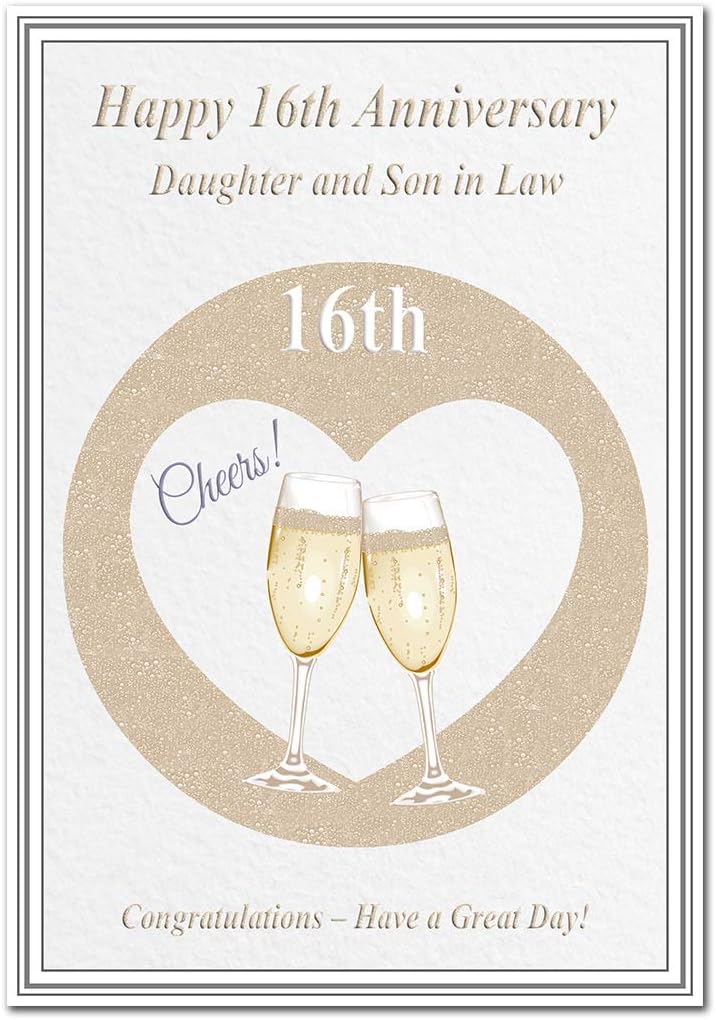 16th Wedding Anniversary Cards 16 Sixteen Year Unique Happy Greeting ...