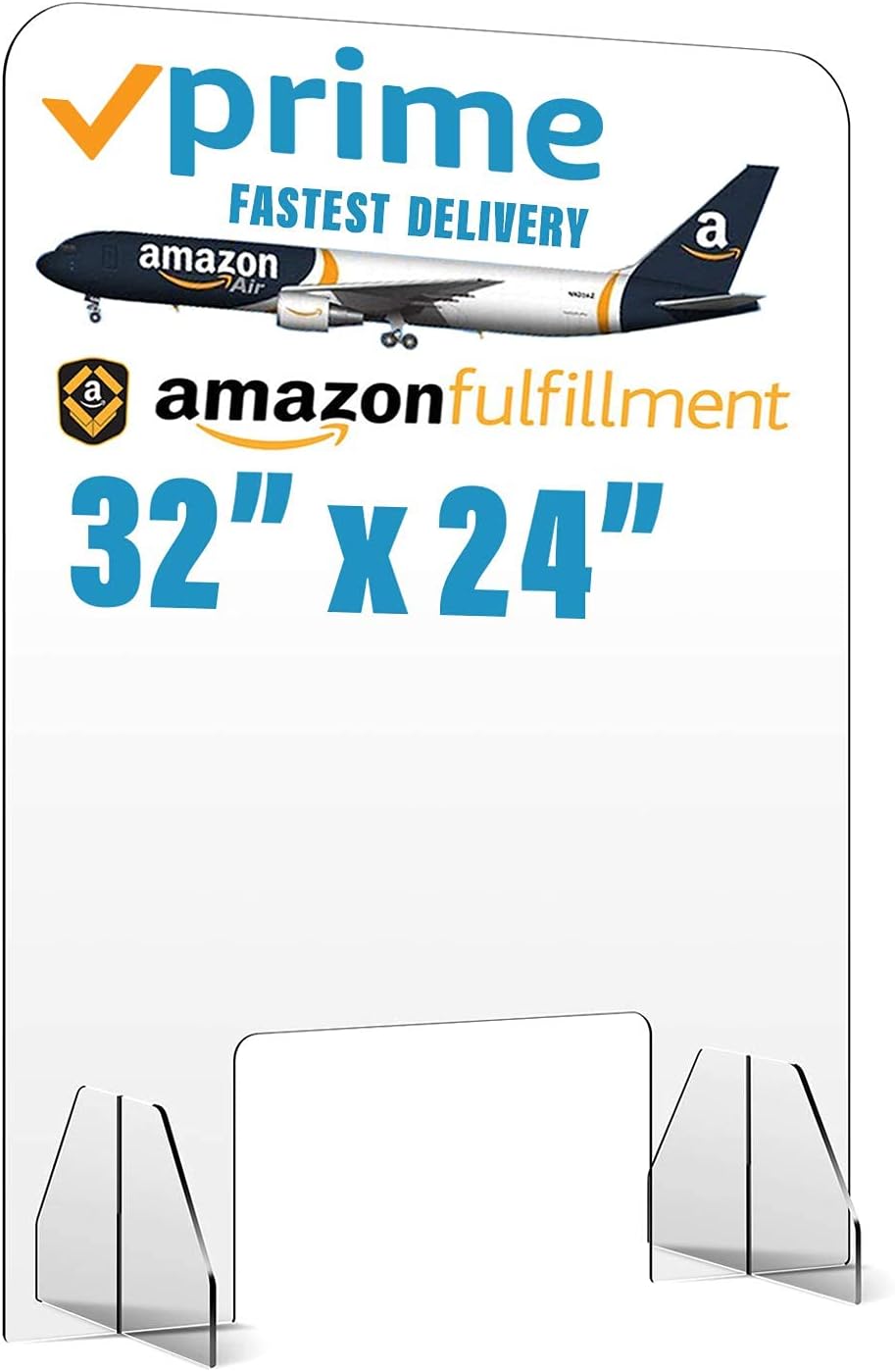 Amazon.com: i-FSK Premium Plexiglass Sneeze Guard for Counter and Desk ...