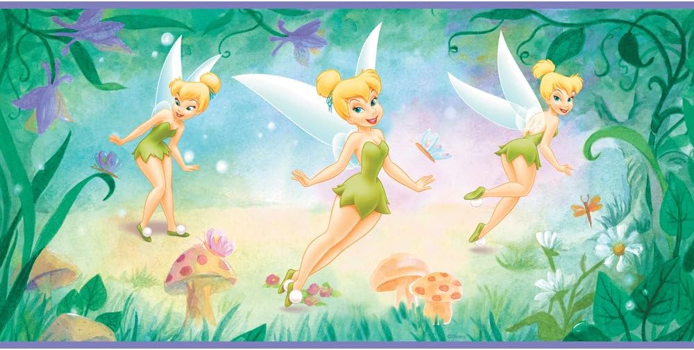 Imperial Disney Home DF059271B Tinkerbell Flower Border, Purple 10.25 ...