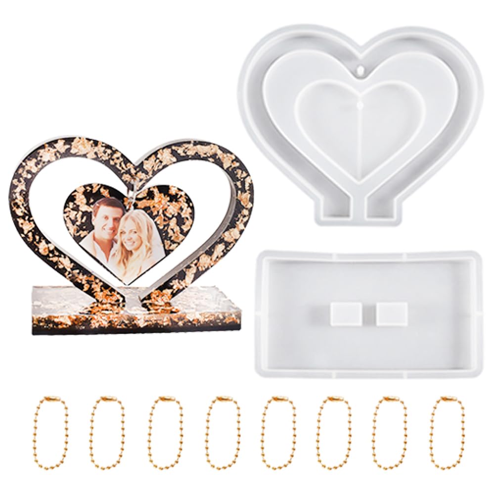 Amazon.com: UVKDEENK 1 Set Heart Photo Frame Resin Molds Silicone, DIY ...