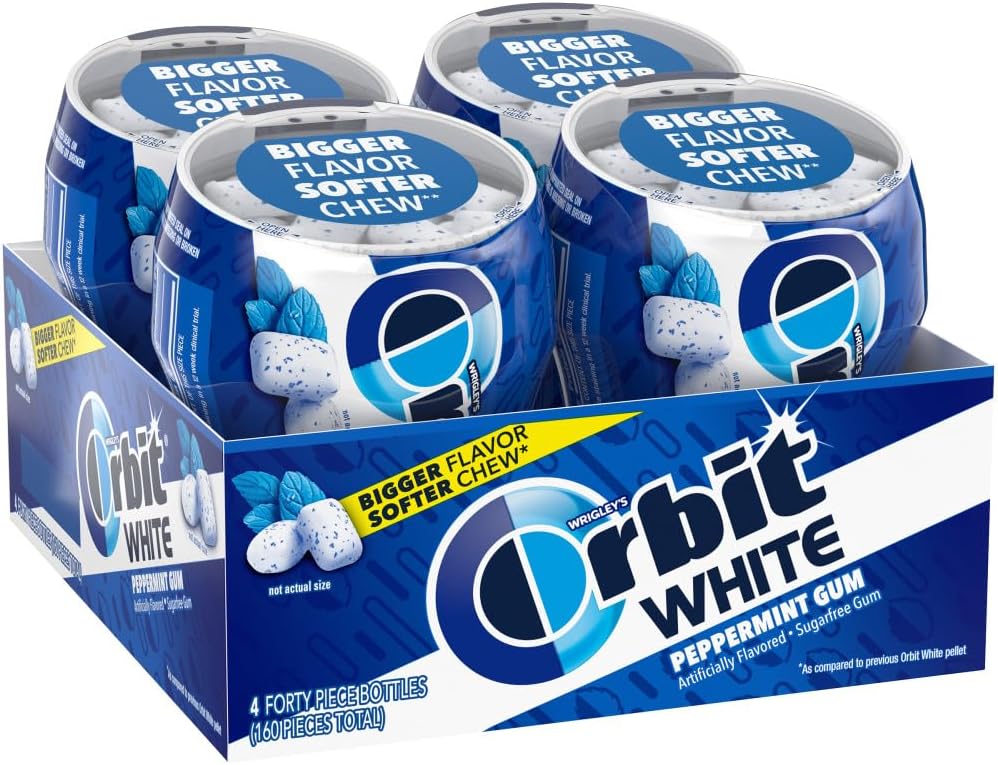 Amazon.com : ORBIT Gum White Peppermint Sugar Free Chewing Gum Bulk ...