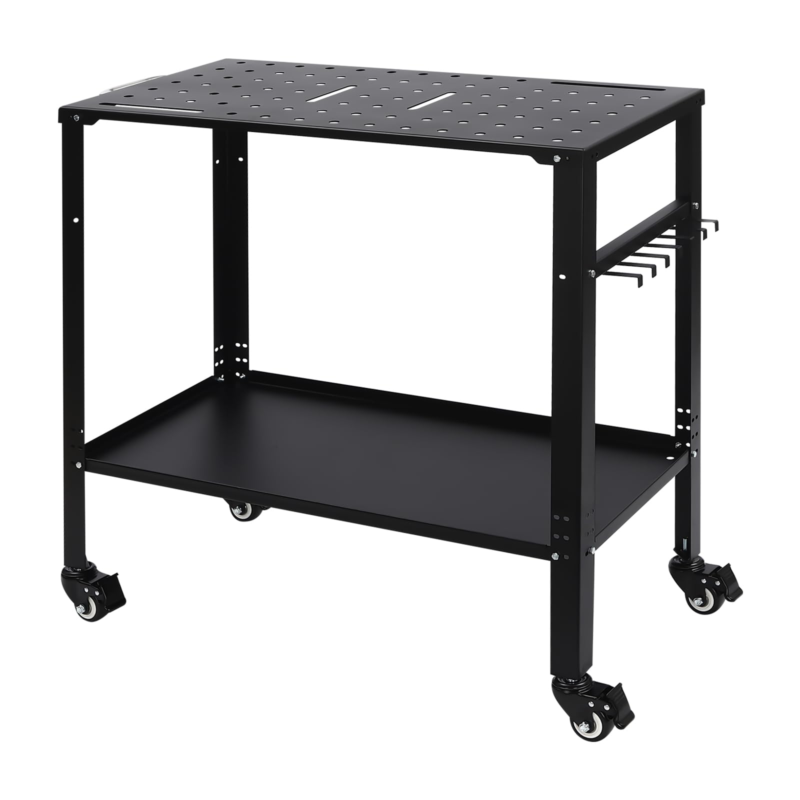 36''×18'' Mobile Welding Table, Adjustable Industrial Workbench w/ 5/8 ...