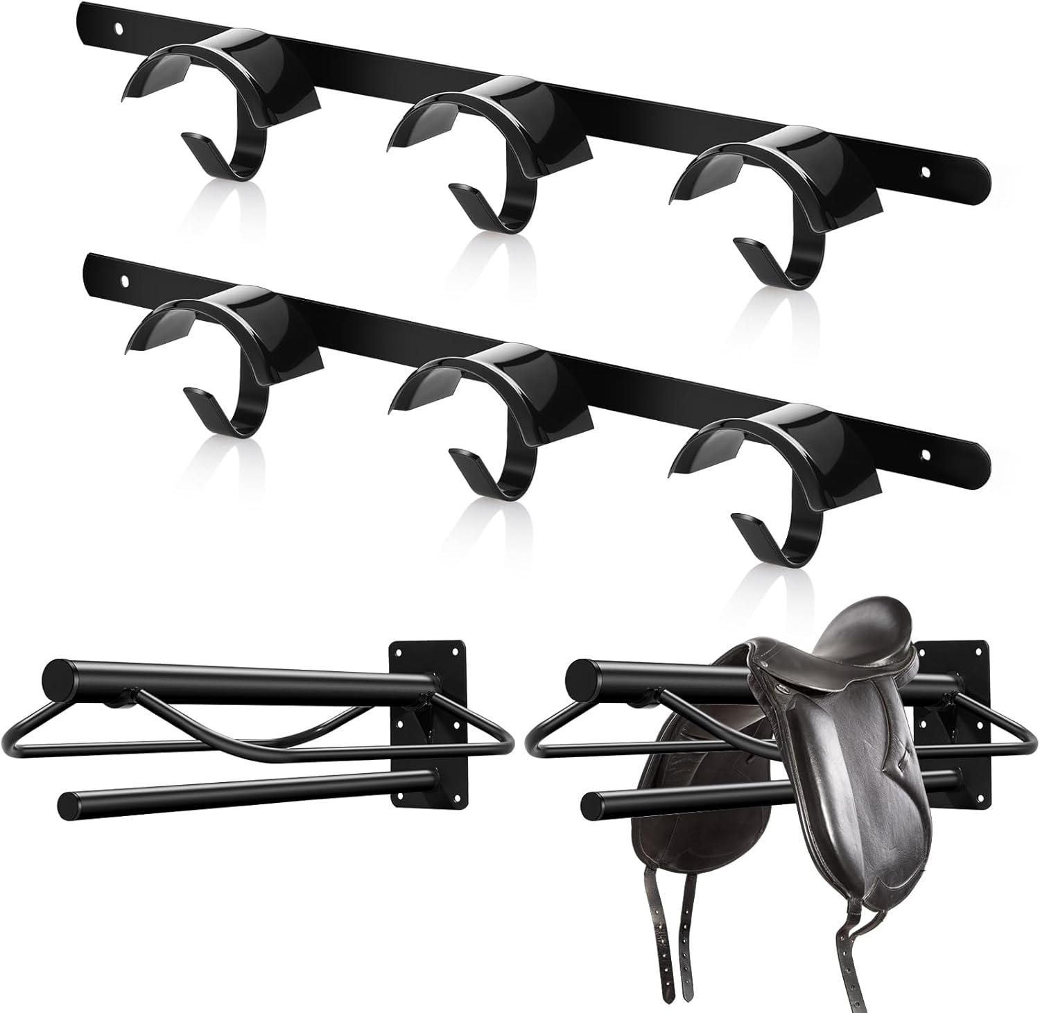 Amazon.com: MorningRo 4 Pcs Saddle Rack Wall Mount with Pad Bar Horse ...