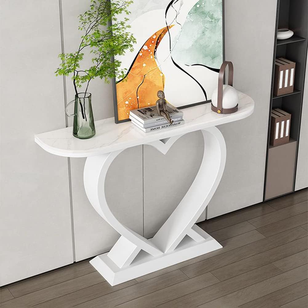 Amazon.com: KWOKING Contemporary Half Moon Console Table Heart Shaped ...