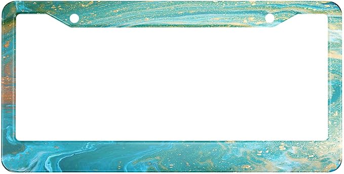 Amazon.com: HOSNYE Turquoise License Plate Frame Green and Blue Golden ...