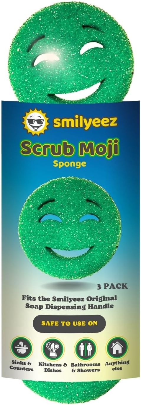 Amazon.com: Scrub Moji Scrubbing Sponge (Set of 3) – (Green) - Scrub ...