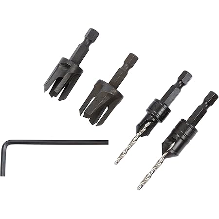 Trend Snappy 4-Piece Countersink & Plug Cutter Set, 1/4 Inch Hex Shank ...