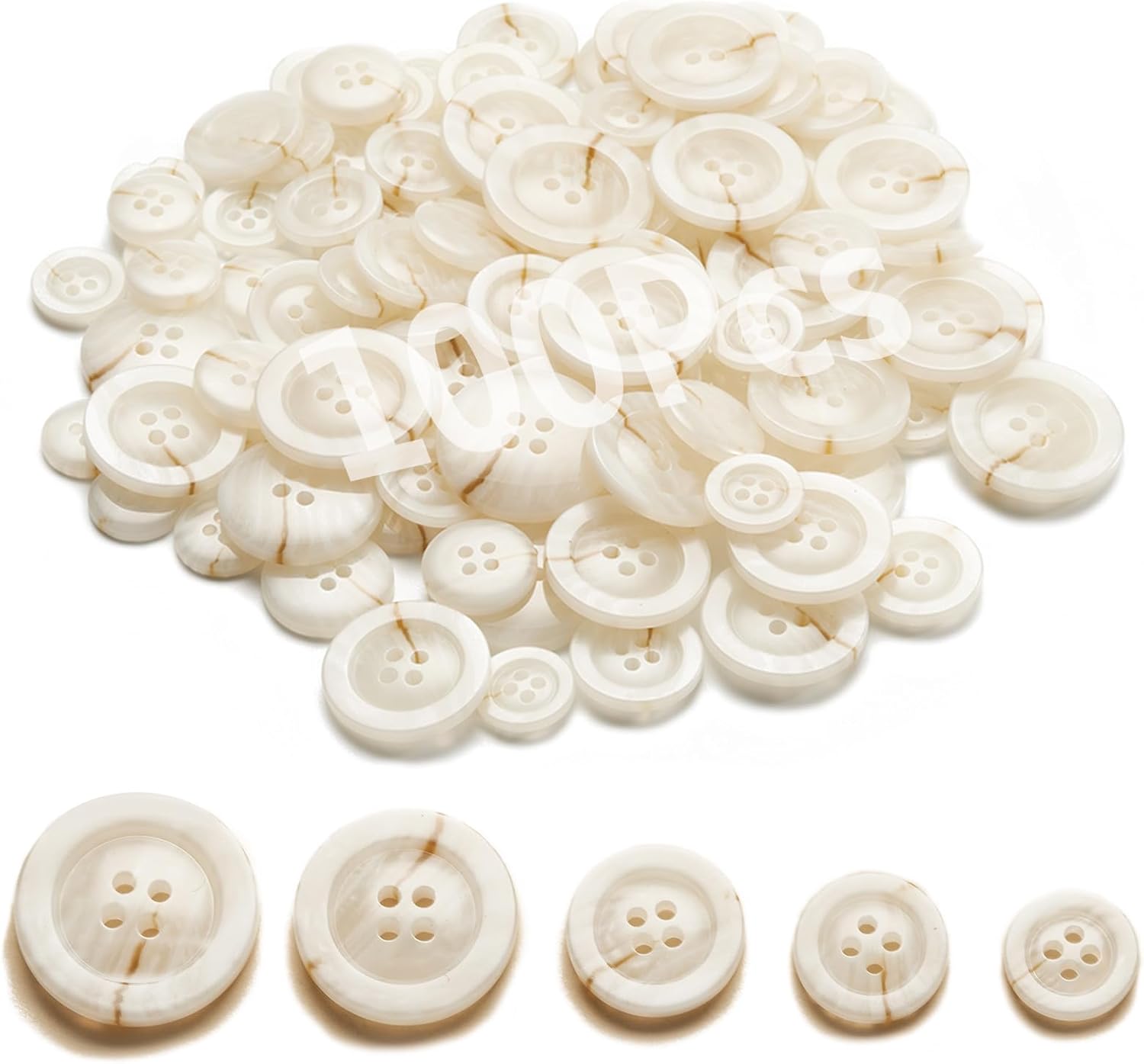 Amazon.com: Pratezila Sewing Buttons - Craft Buttons, 5 Sizes of 100 ...