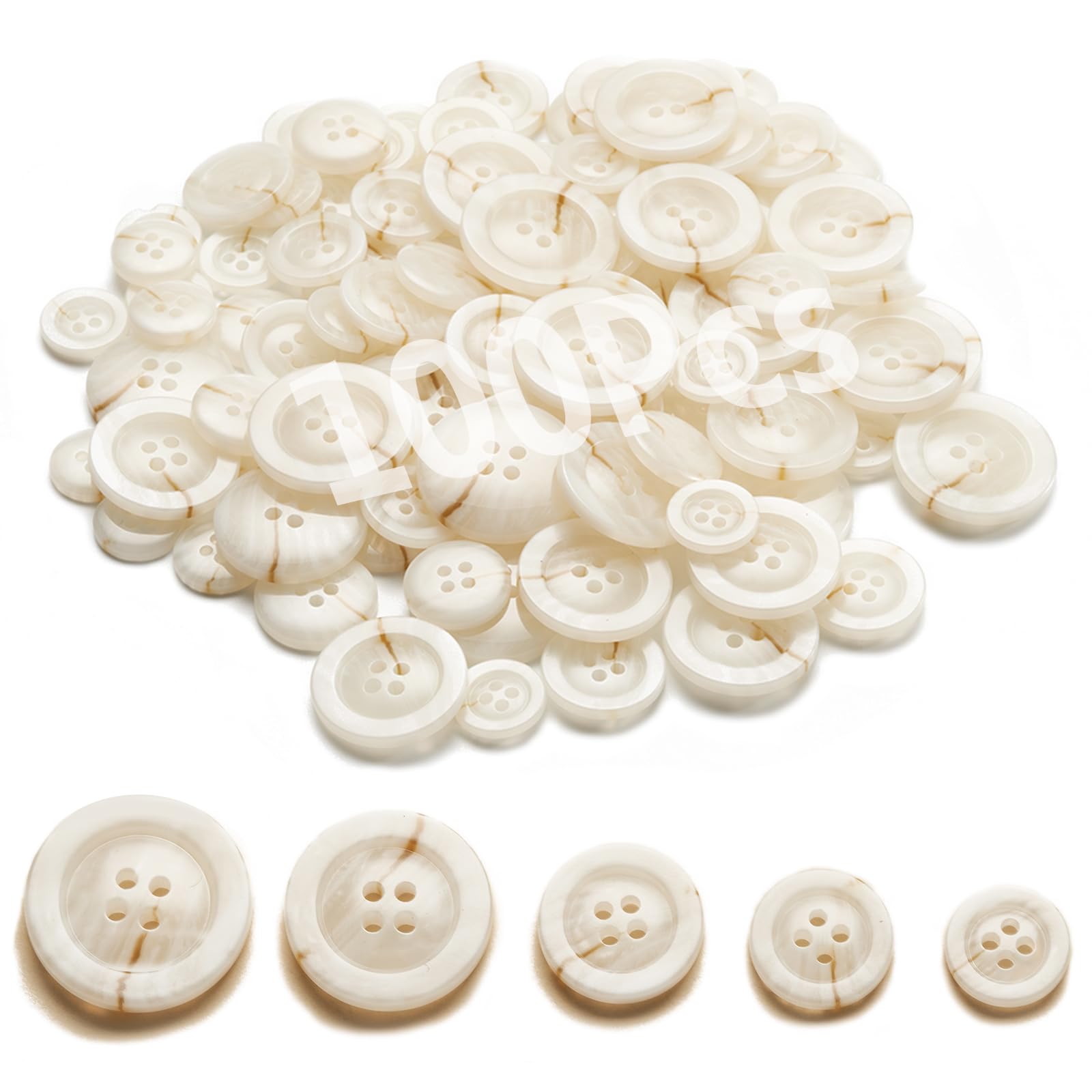 Amazon.com: Pratezila Sewing Buttons - Craft Buttons, 5 Sizes of 100 ...