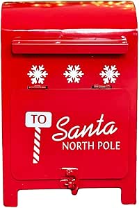 Christmas Post Box 15x23cm To Santa North Pole Red Metal Xmas Cards ...