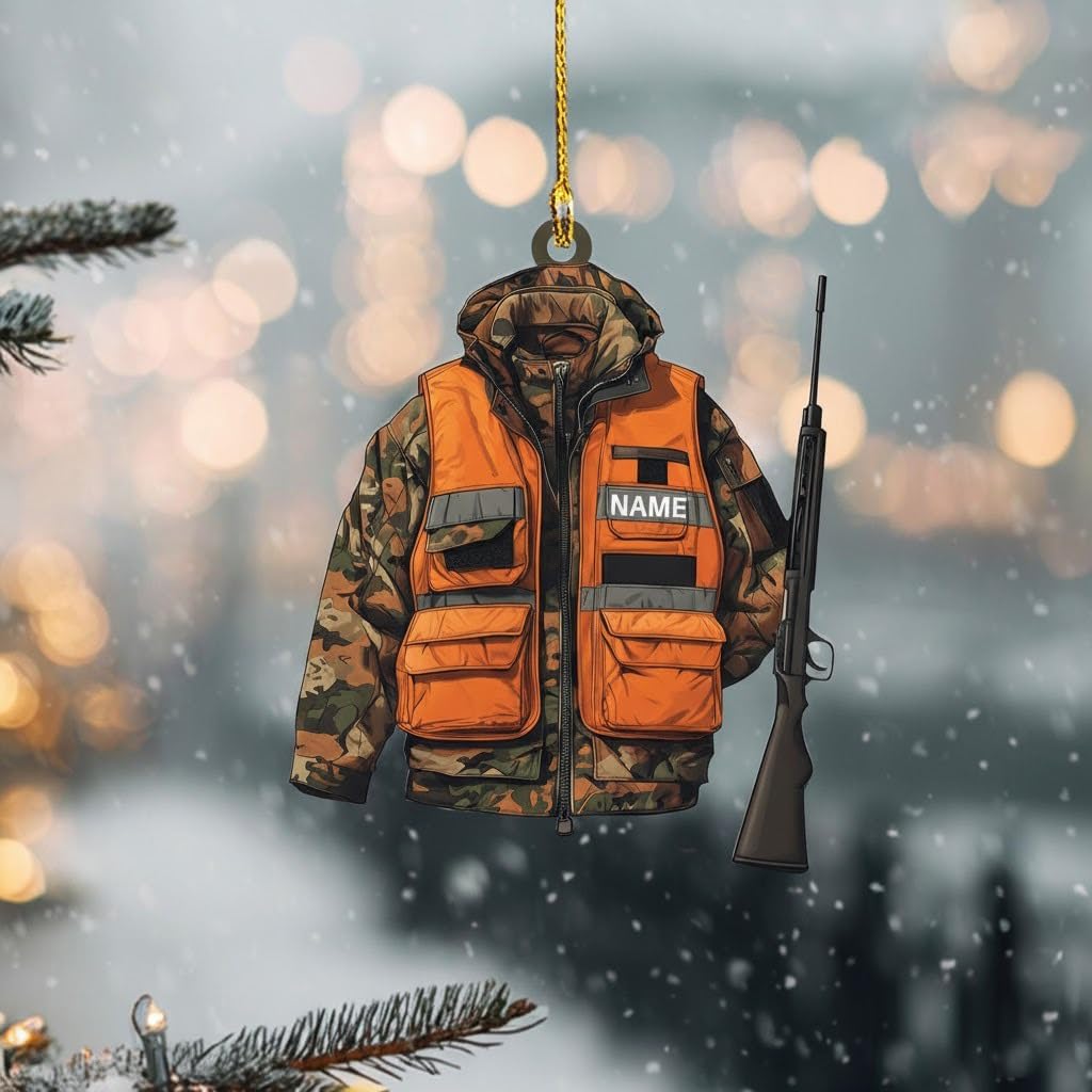 Amazon.com: Famitrendz Custom Hunting 2D Flat Christmas Ornament ...