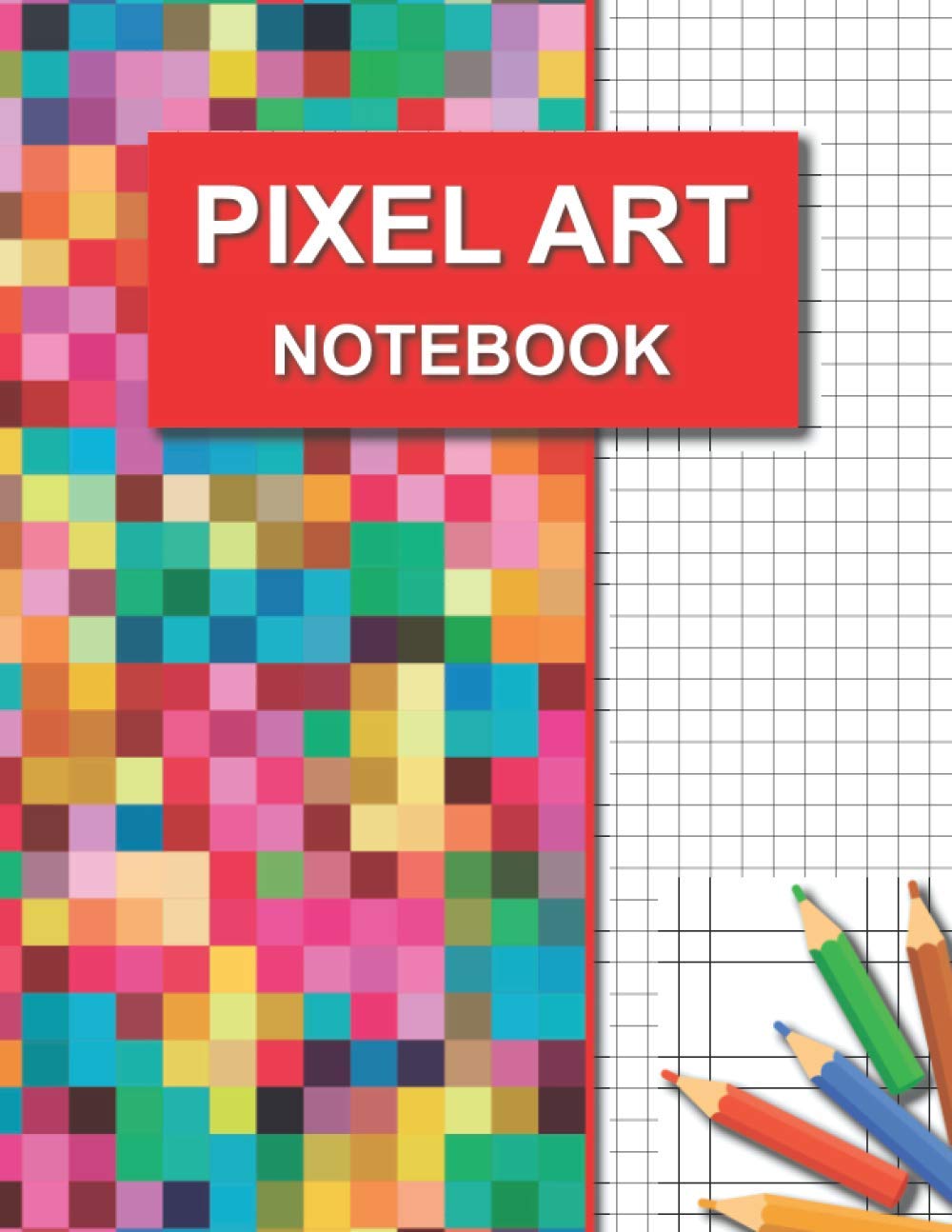 Pixel art notebook: Large format grid notebook pixel art drawing book ...