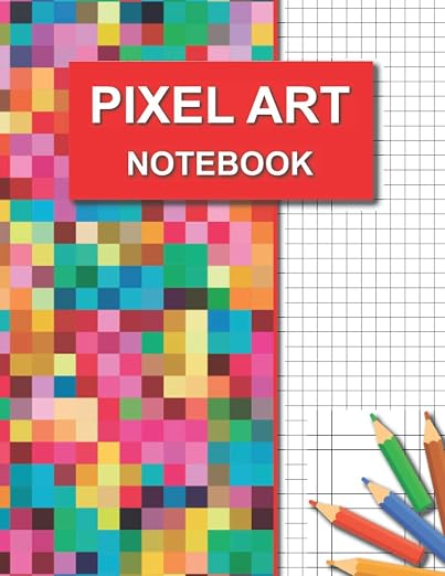 Pixel art notebook: Large format grid notebook pixel art drawing book ...