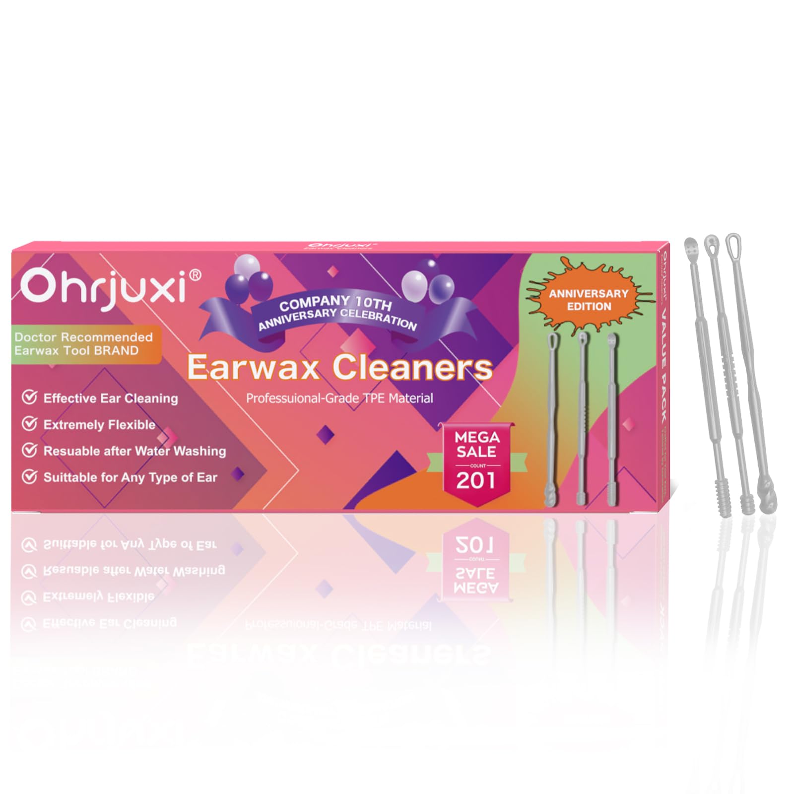 Amazon.com: Ohrjuxi® Ear Wax Removal Tool - 201 PCS Reusable Ear ...