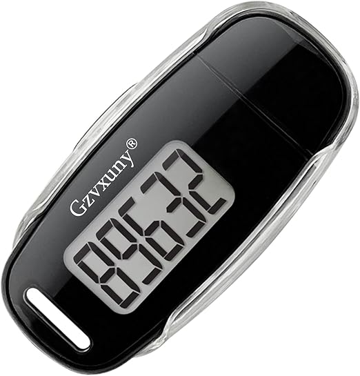 Gzvxuny 3D Pedometer with Clip and Strap, Simple Walking Step Counter ...