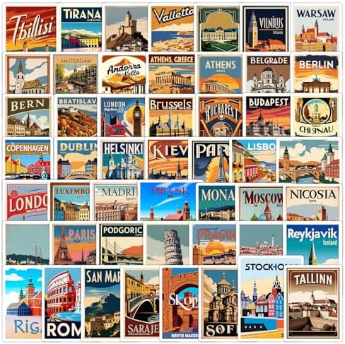 Amazon.com: 50PCS Europe Travel Sticker - County Stickers for Suitcases ...