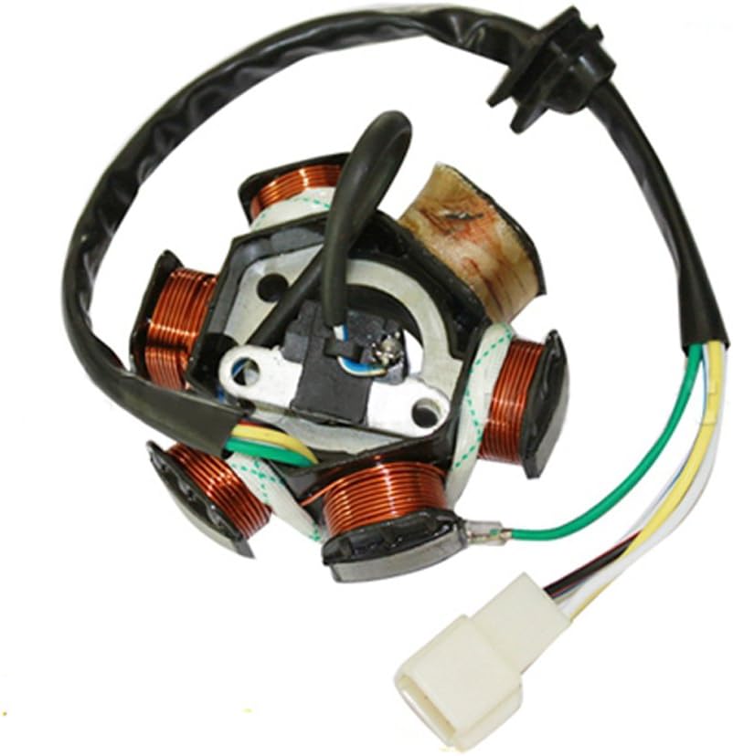 GOOFIT 6 Spulen 5 Drähte AC männlich Stecker Half-Wave Zündung Zündmagnet Stator Ersatz für GY6 ...