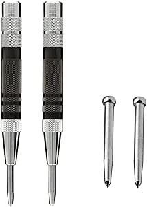 2 Pack Automatic Center Punch, 5 Inches Spring Loaded Center Hole Punch ...