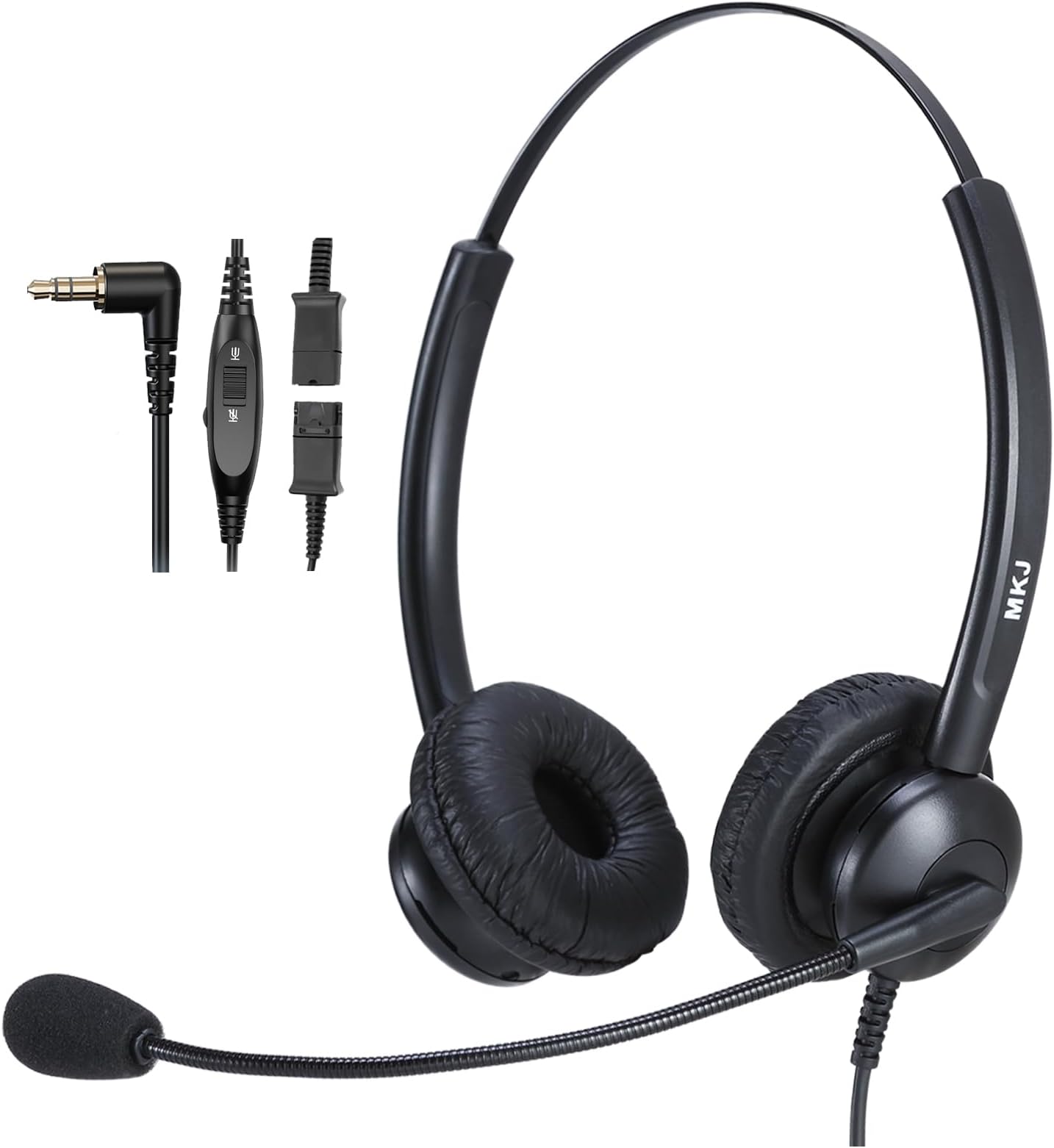 Amazon.com: MKJ Telephone Headset with Microphone Noise Cancelling ...
