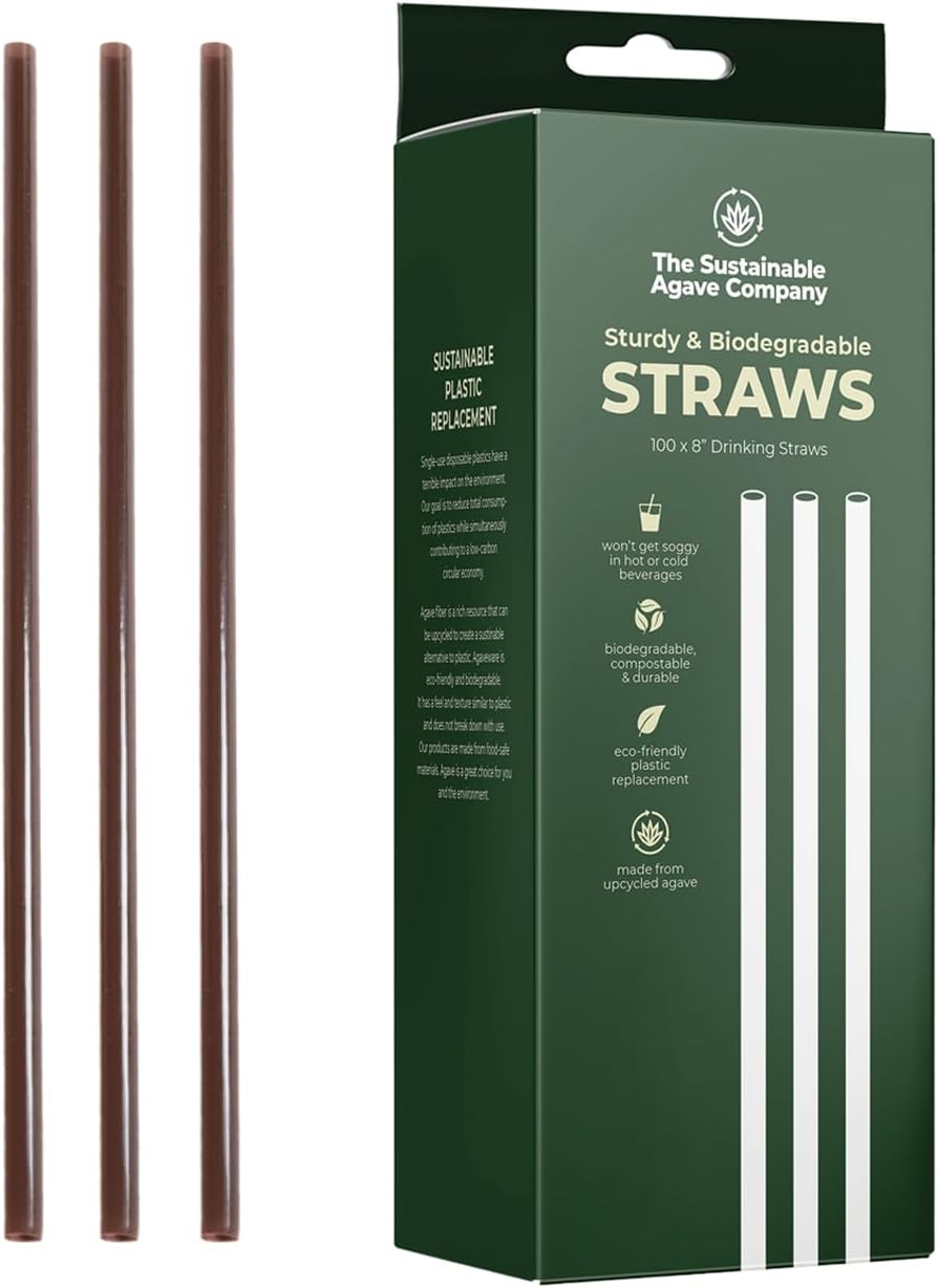 Amazon.com: LK3 Certified Compostable Sugarcane Straws 200 Pack: 100% ...