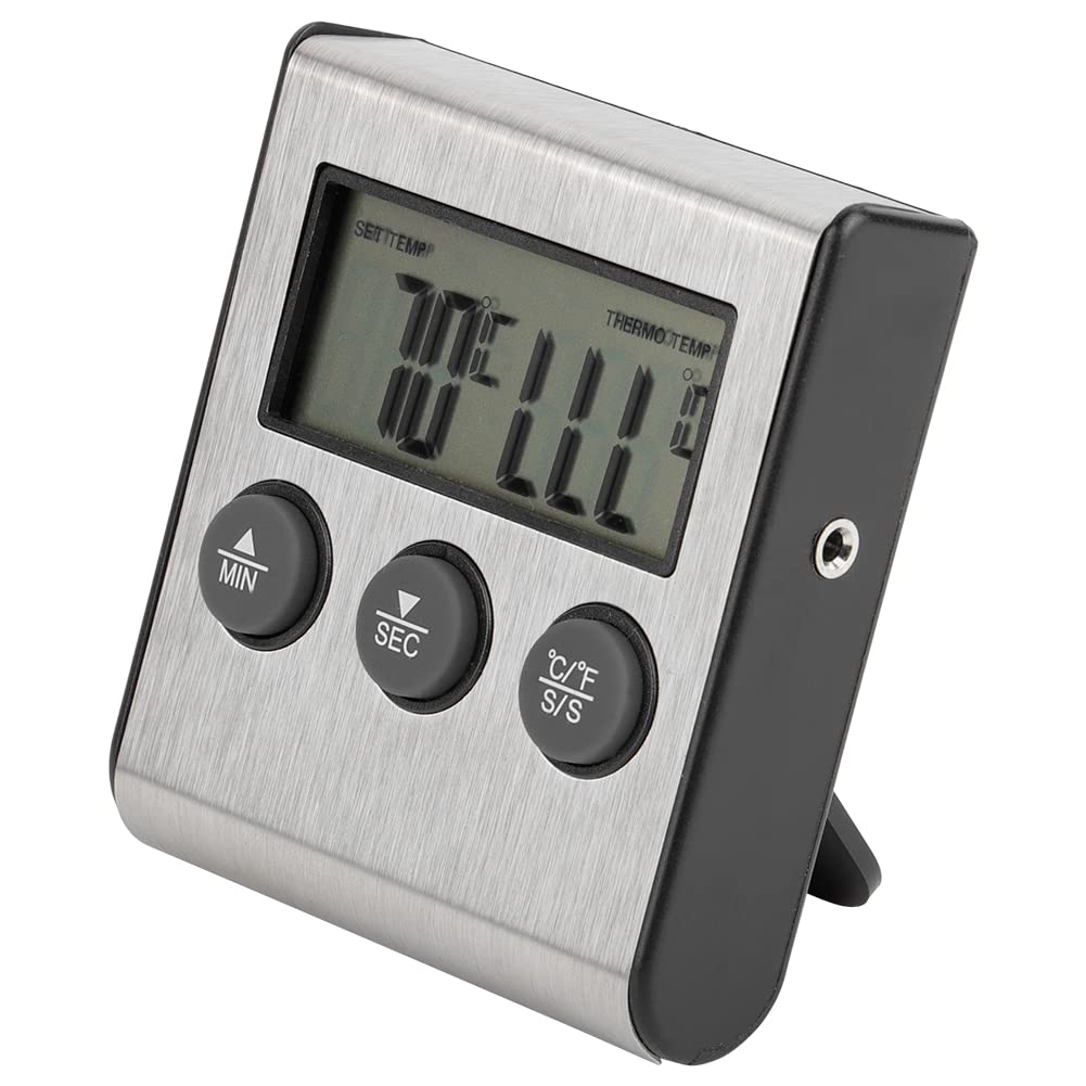 Review Timer with Temperature Measuring BBQ Thermometer with Probe ...