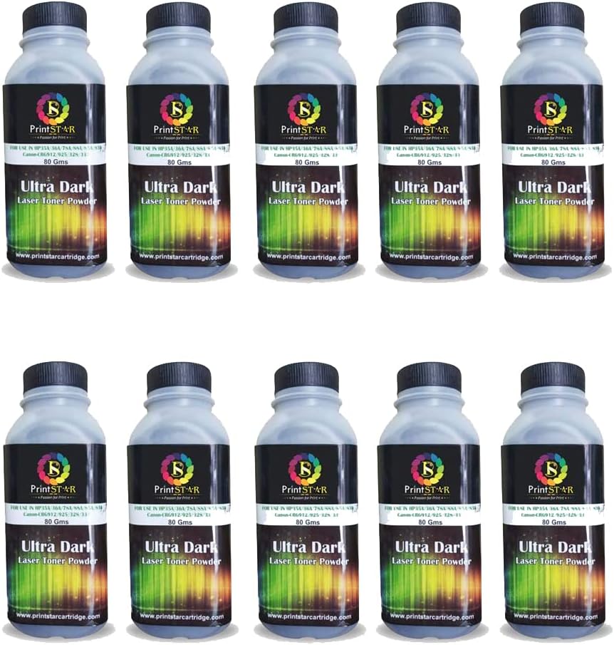 Print Star Ultra Dark Toner Powder for Use in Hp 88A. 78A, 36A, 83A ...