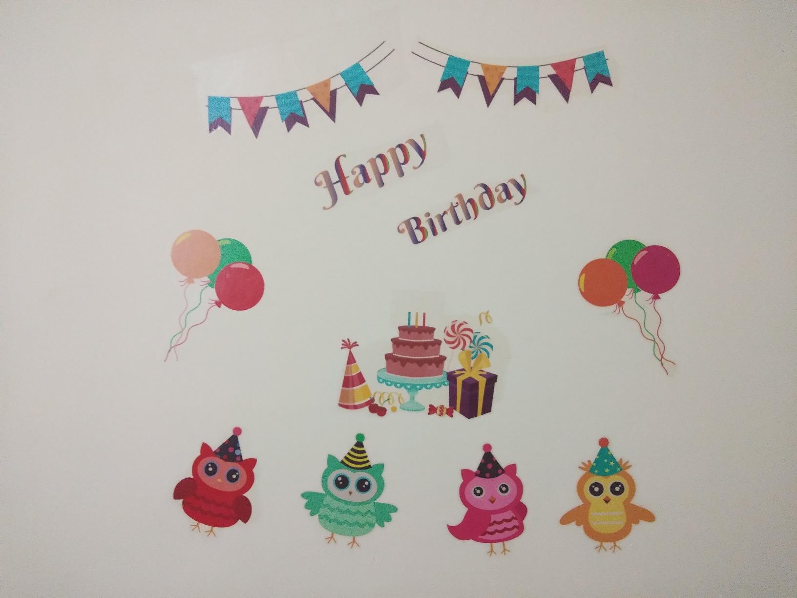 Wallstick Happy Birthday wallstickers (Vinyl 70 cm x 70 cm) : Amazon.in ...