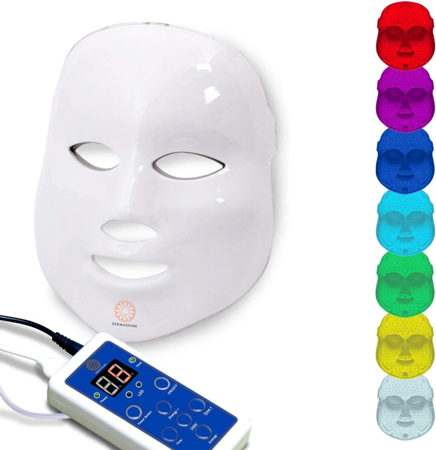 Dermashine Pro 7 Color LED Face Mask | Photon Red Light Therapy For ...