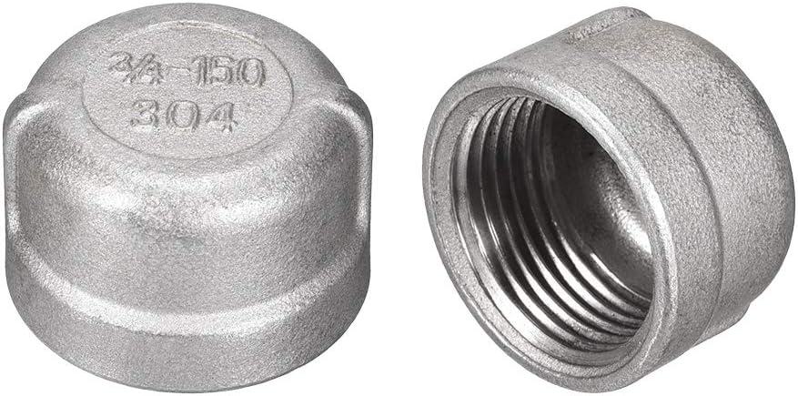 Amazon.com: uxcell 3/4-Inch Pipe Cap 2pcs PT3/4 Female Pipe Fitting 304 ...