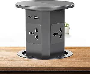 ERICAT Desktop Pop Up Power Socket, Embedded Desk Power Outlet, Lift ...