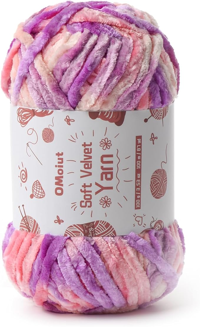 Amazon.com: 100g Fluffy Velvet Chenille Yarn for Crocheting and ...