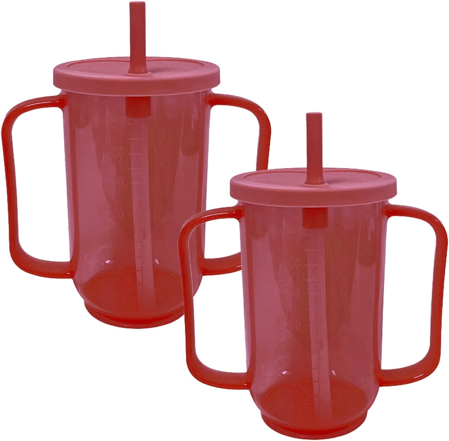 Amazon.com: Qancesd 2 Pack Adult Sippy Cups for Elderly 2 Handles Straw ...
