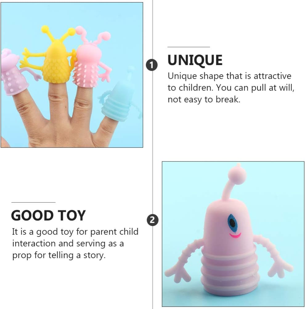 TOYANDONA 4Pcs Cognition Monster Storytelling Finger Covers Role ...